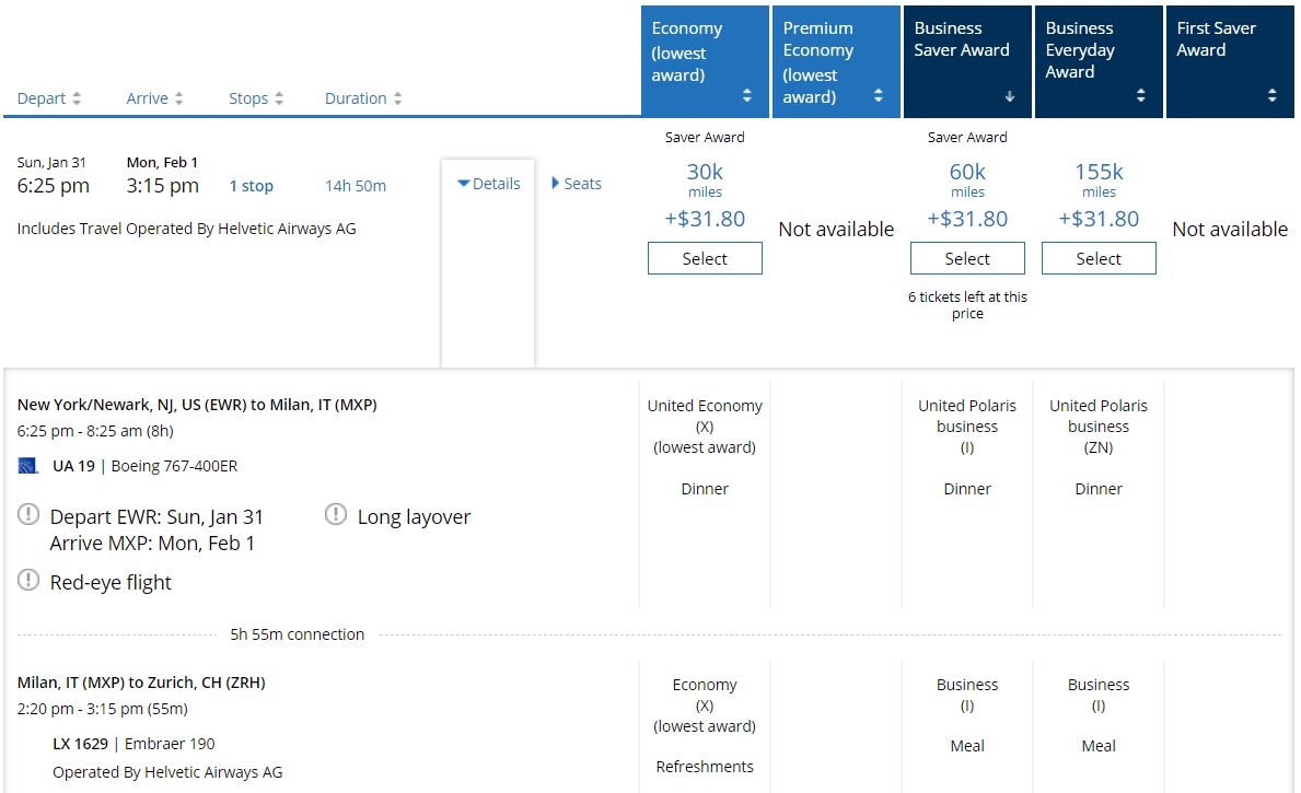 The (Unofficial) United MileagePlus Partner Award Chart
