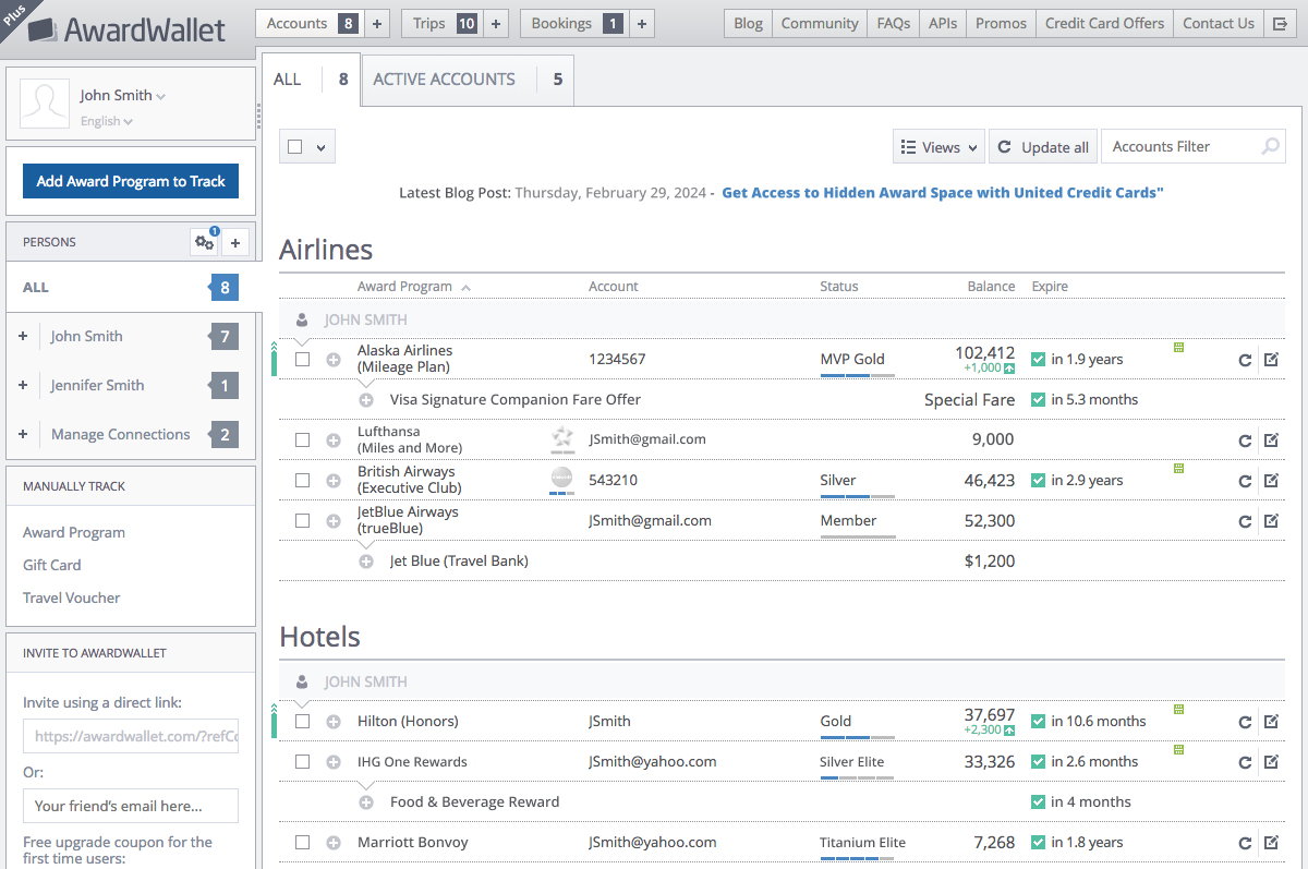 How To Track Your Rewards Using AwardWallet - AwardWallet Blog