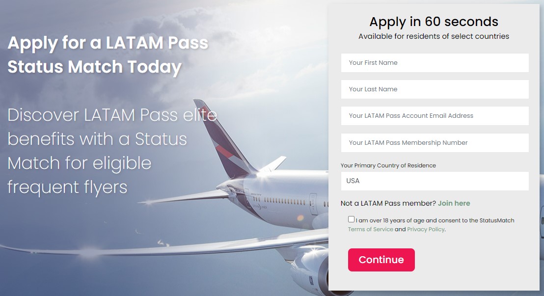New LATAM Pass Status Match for Elites of 30 Airlines