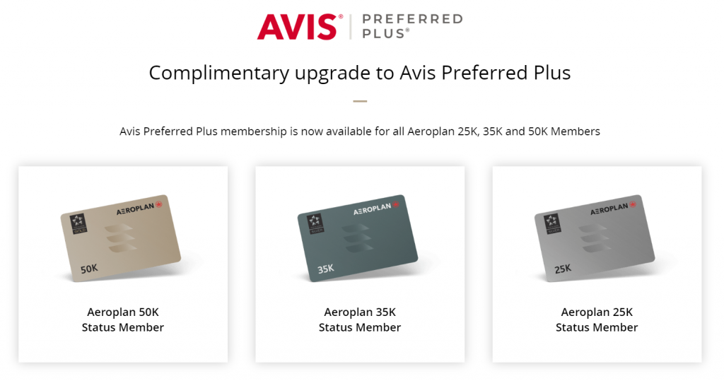 Avis Status Match for Air Canada Aeroplan Elites
