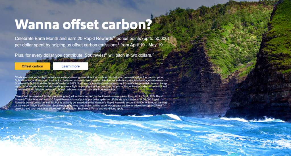 Southwest Carbon Offset Program Offers 20X Points on Donations