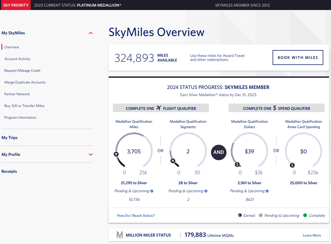 Delta SkyMiles Dashboard Offers Improved Medallion Status Tracking