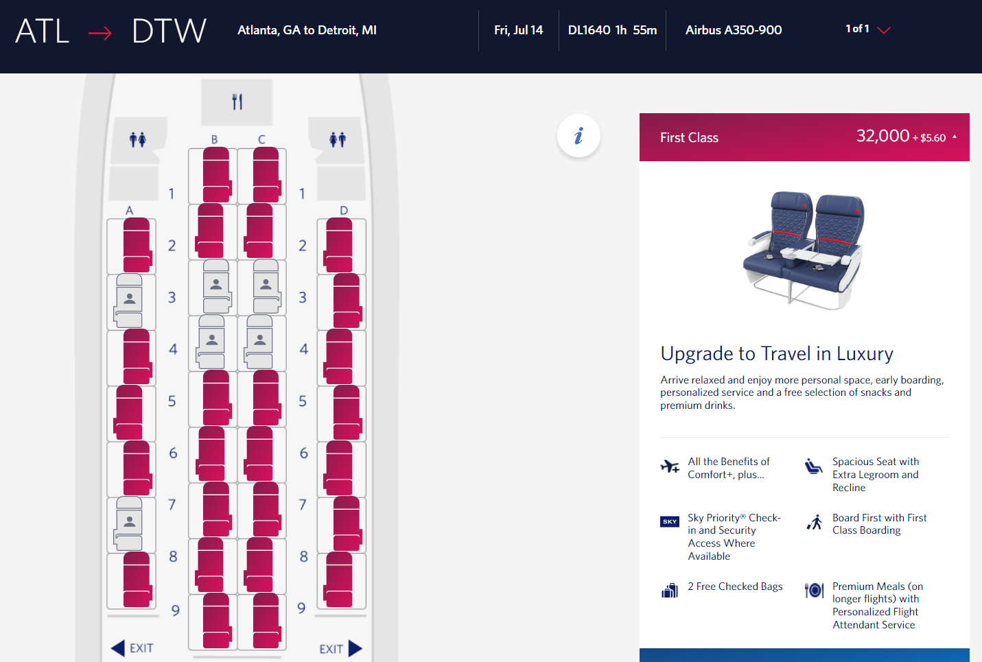 How To Fly Delta One Business Class Seats on Domestic Routes