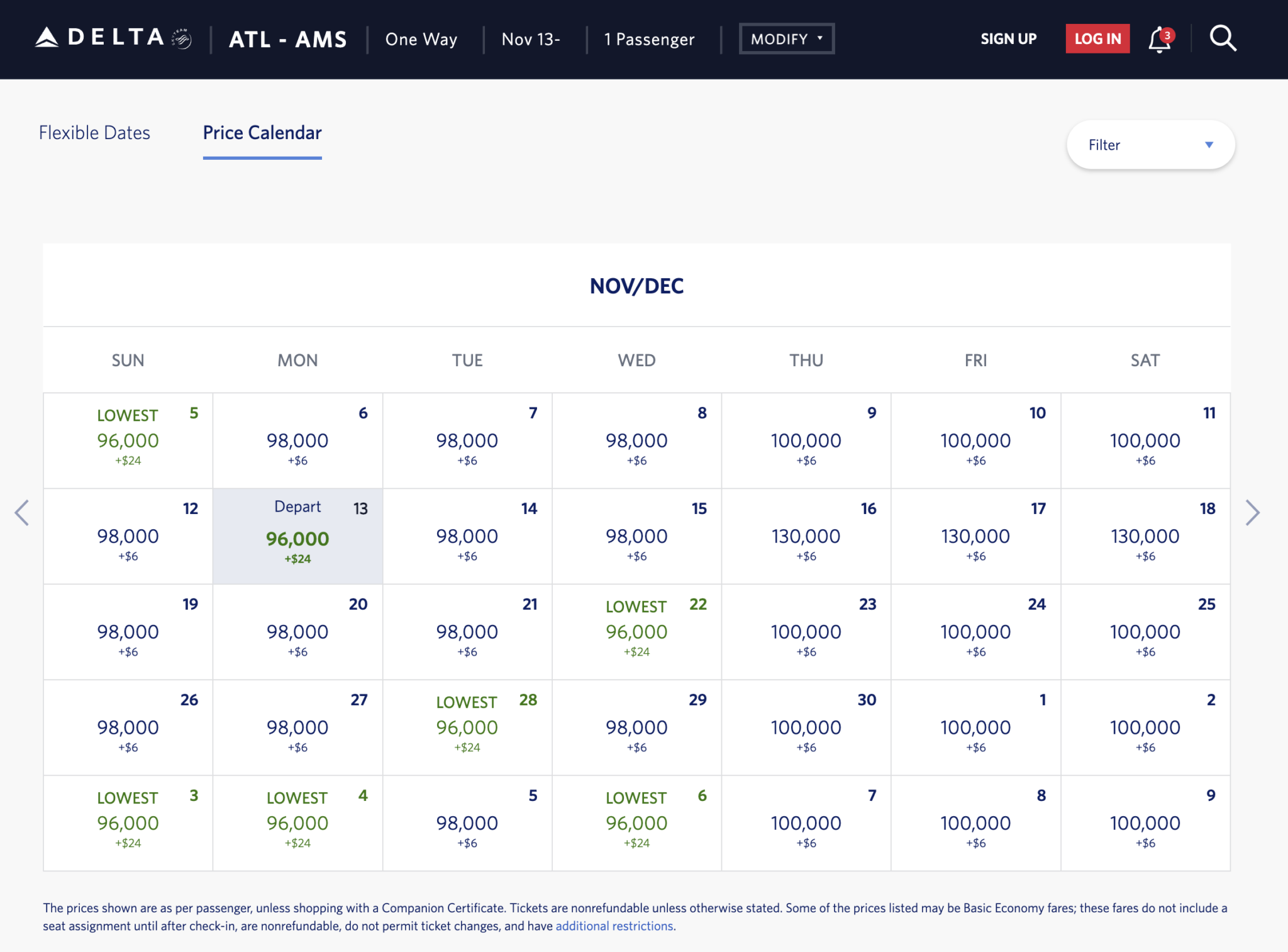 The Unofficial Delta SkyMiles Award Chart
