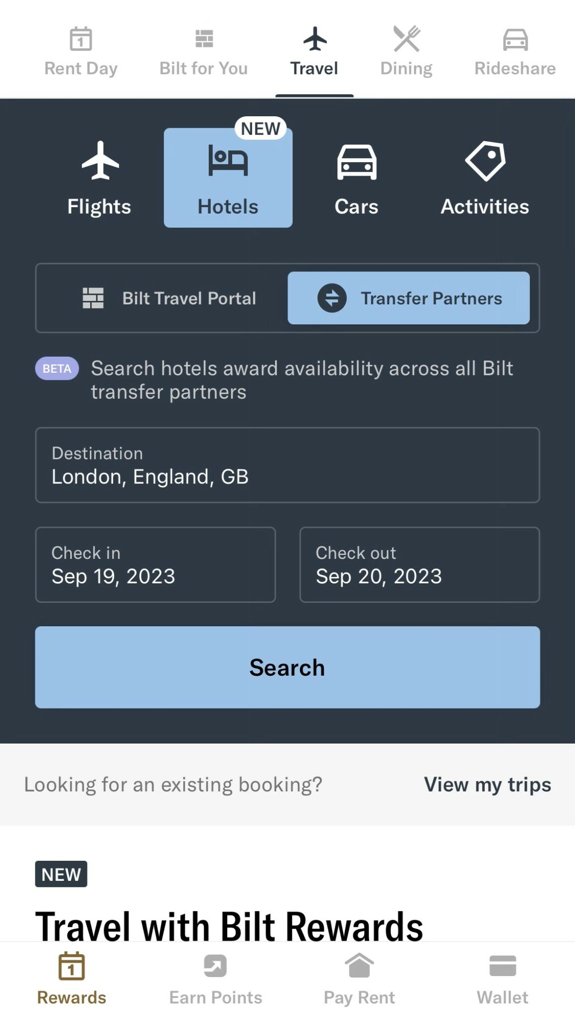 Bilt Launches In-App Hotel Award Search Tool Powered by Awayz