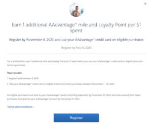 AAdvantage Cards: Enroll for Bonus Miles and Loyalty Points