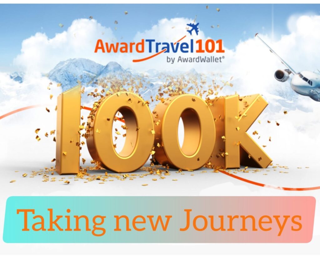 Award Travel 101 Milestone: 100,000 Community Members!
