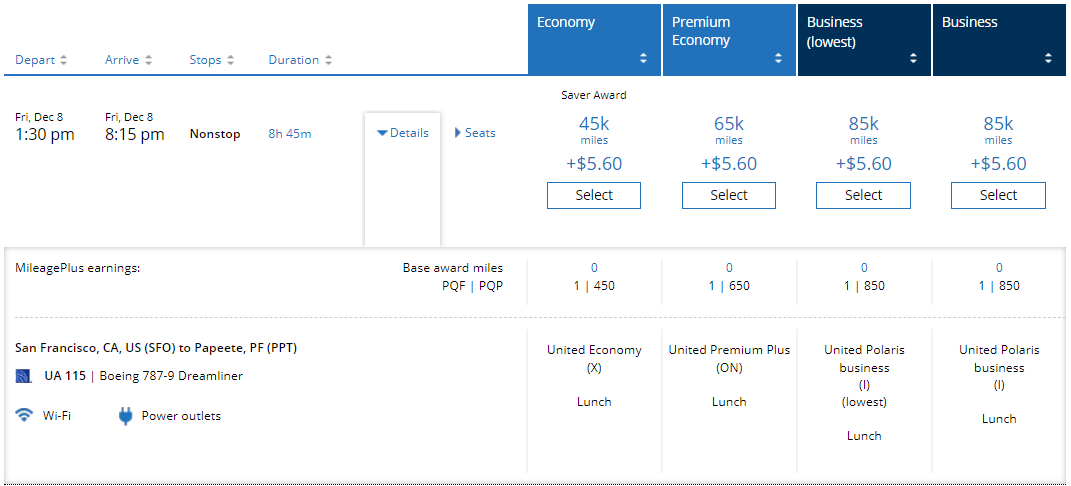 Sweet Spots with United Airlines MileagePlus Awards