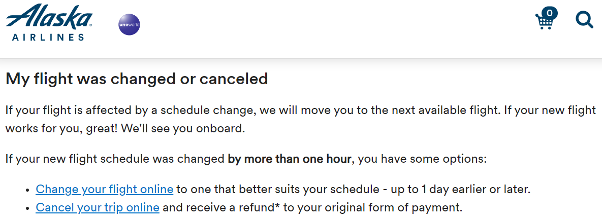 Alaska Airlines New Refund Policy for Flight Cancellations/Changes