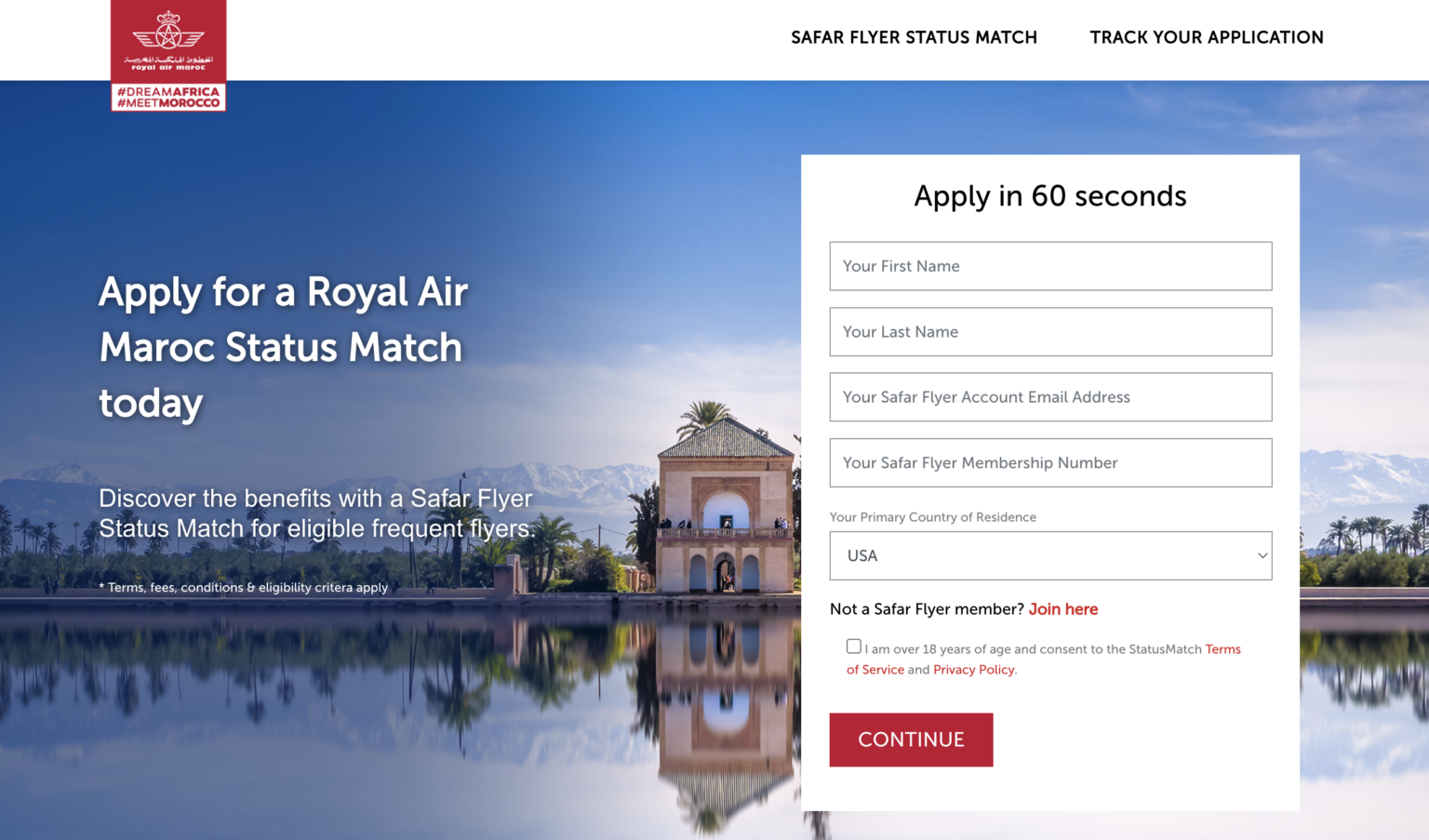 Status Match to Royal Air Maroc for Oneworld Benefits
