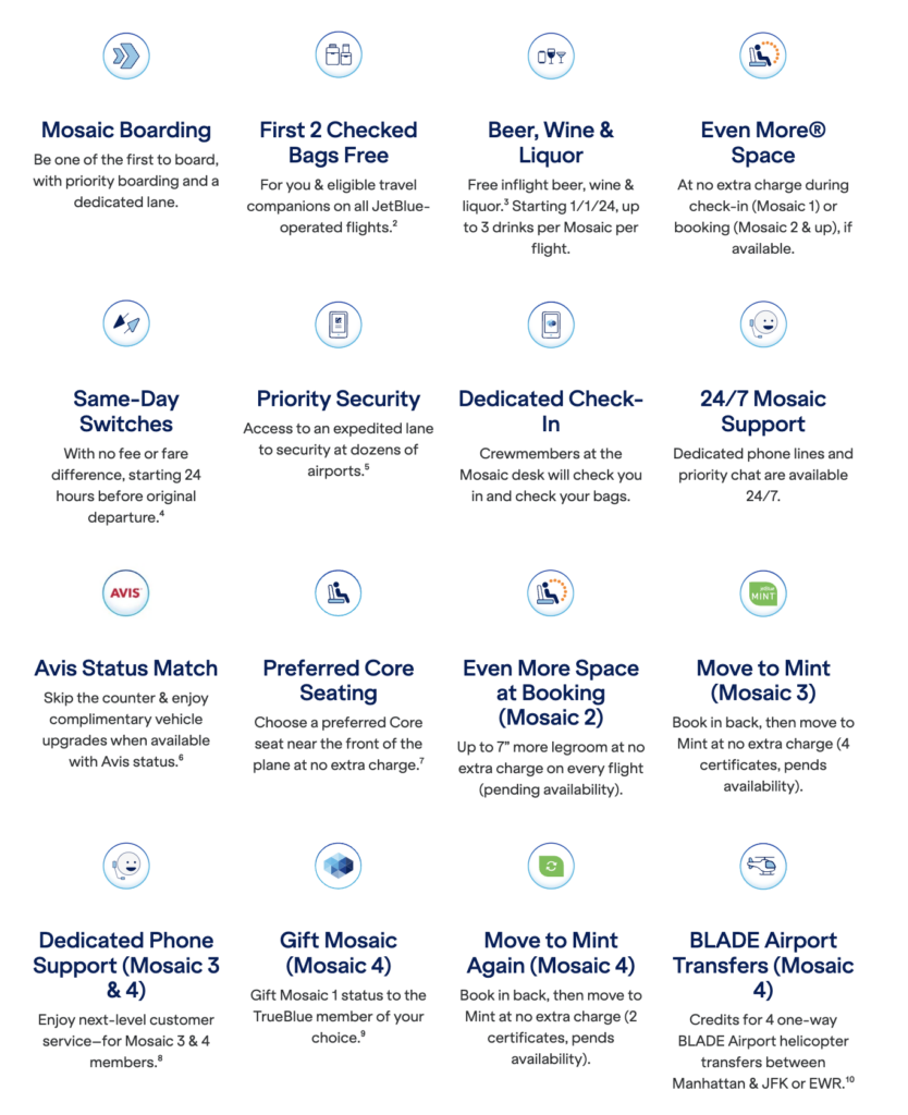 The Top 3 JetBlue Mosaic Benefits