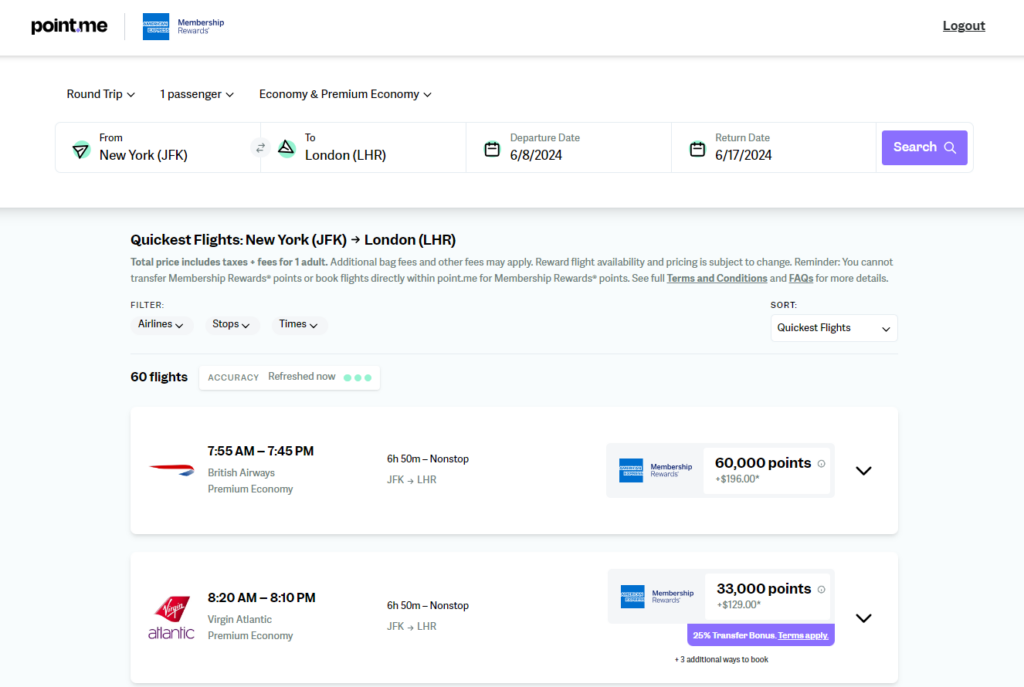 Point.Me Launches Free Search Tool for Amex Card Members