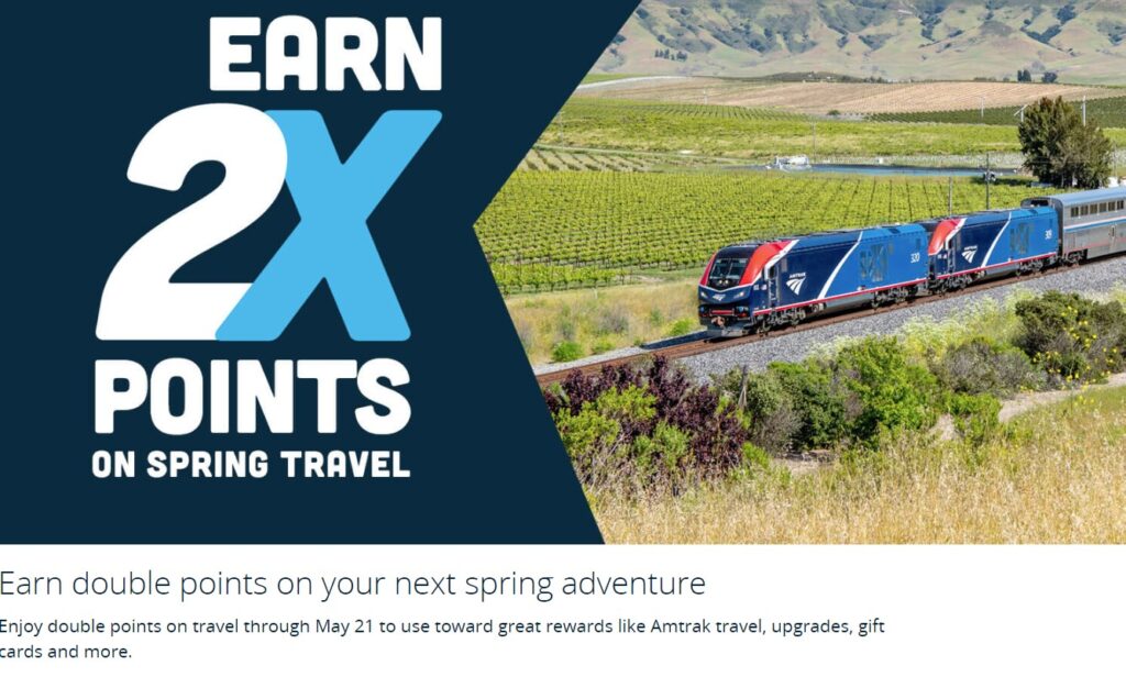 New Amtrak Promotion Offers Double Points on Spring Travel