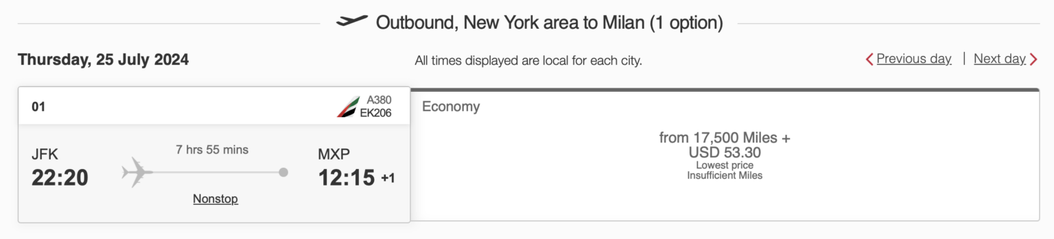Emirates Slashes Economy Award Pricing up to 55%