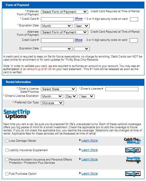 Thrifty Blue Chip Rewards Car Rental Program Guide