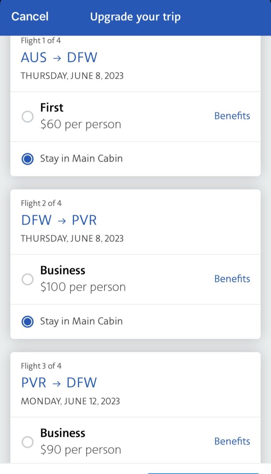 American Airlines Adds Mileage Earnings on Paid Upgrades