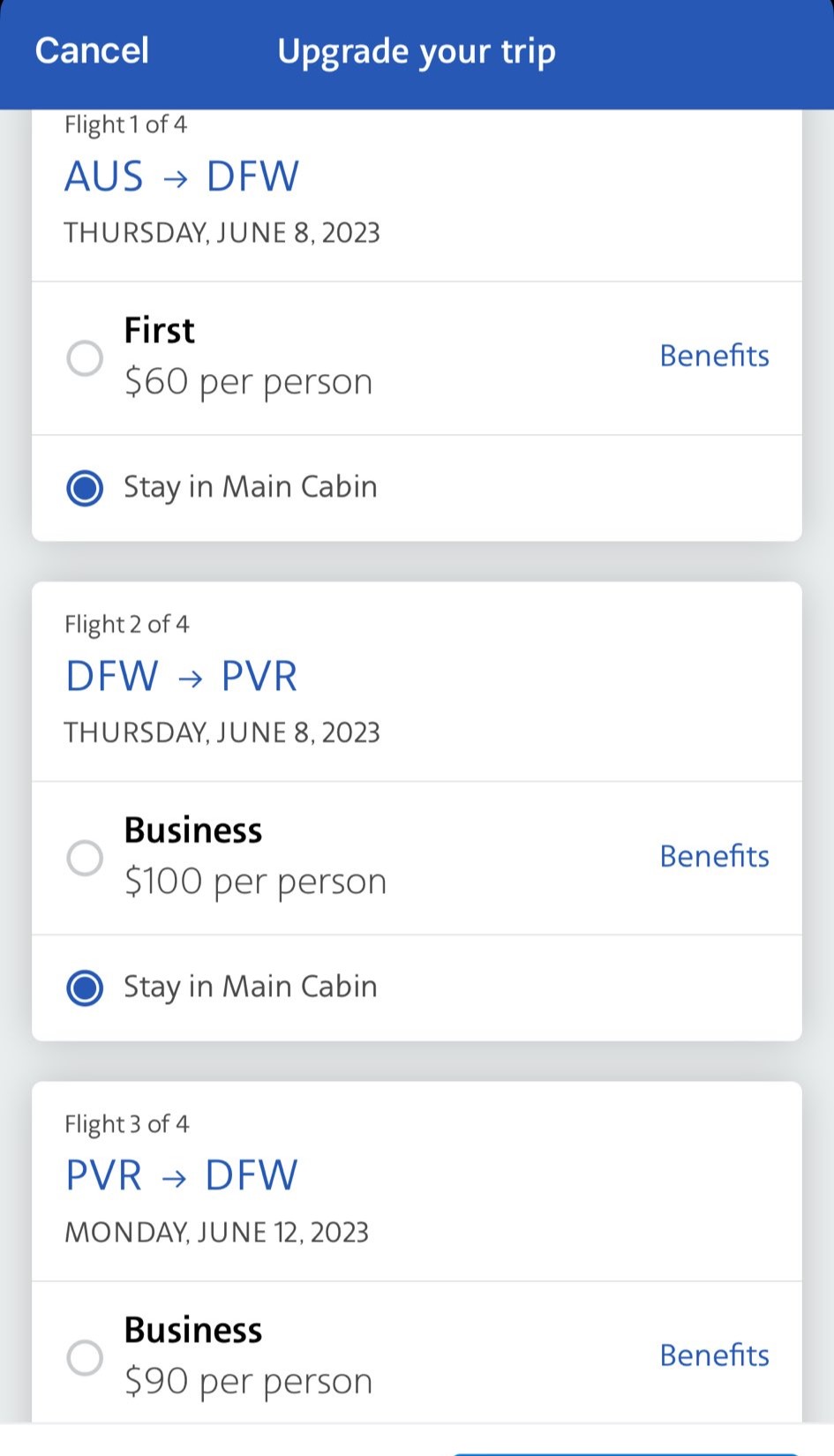 American Airlines Adds Mileage Earnings on Paid Upgrades