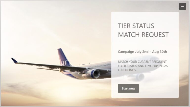 SAS EuroBonus Status Match: Extend Elite Perks to March 2025