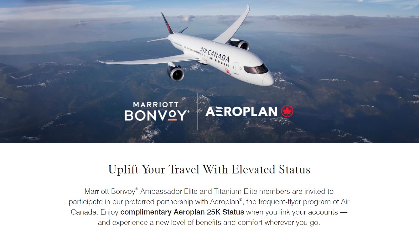 Status Match Between Marriott Bonvoy and Air Canada Aeroplan