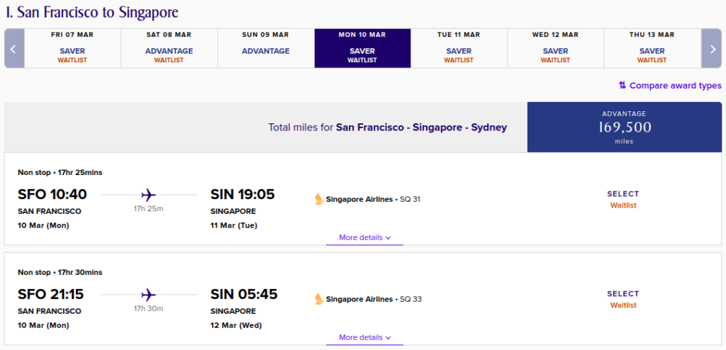 Singapore Airlines Stopover and Award Routing Rules