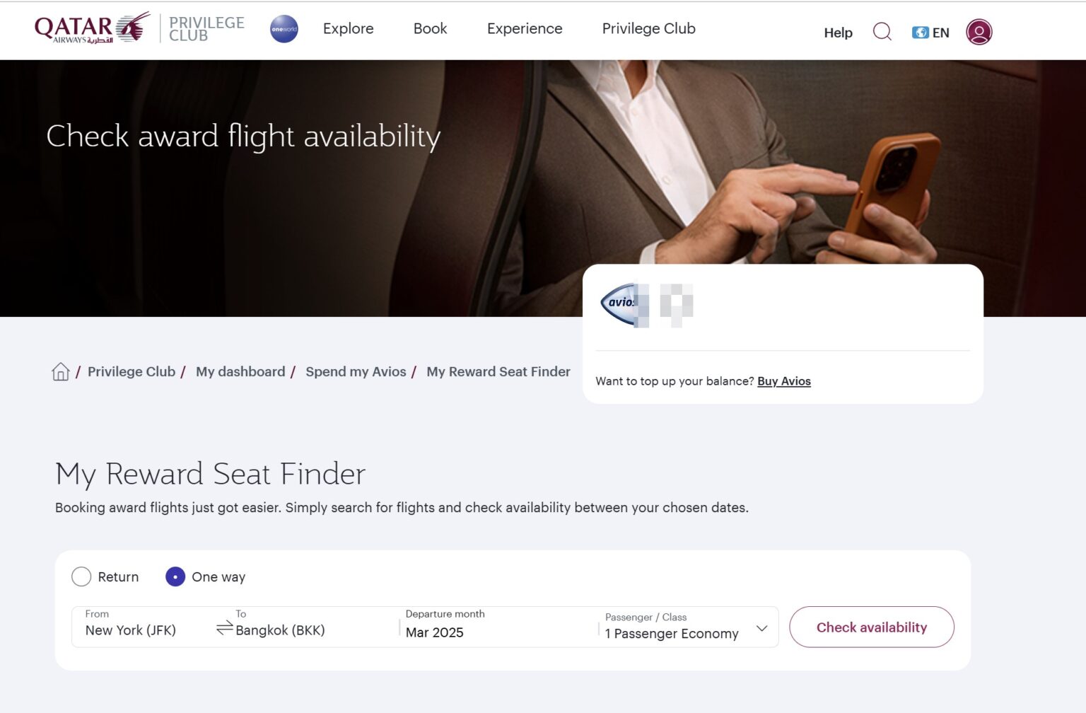 How Qatar Airways’ New “My Reward Seat Finder” Tool Works