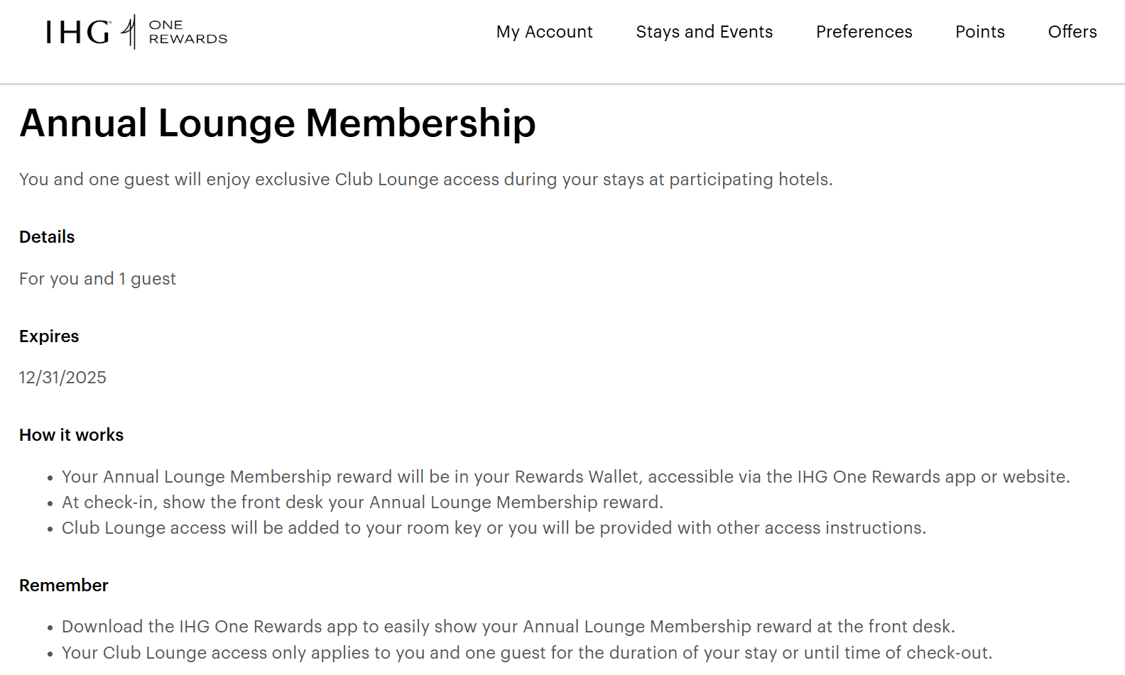 IHG Closing the Lounge Membership Milestone Rewards Loophole