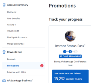 AAdvantage Instant Status Pass: American Airlines Status Match