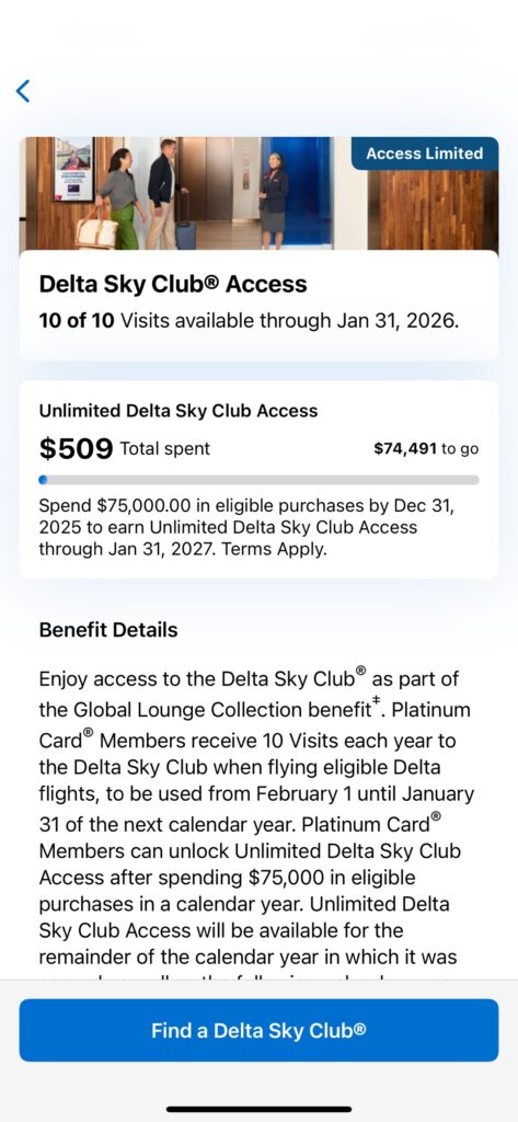 How to Track Your Remaining Delta Sky Club Visits