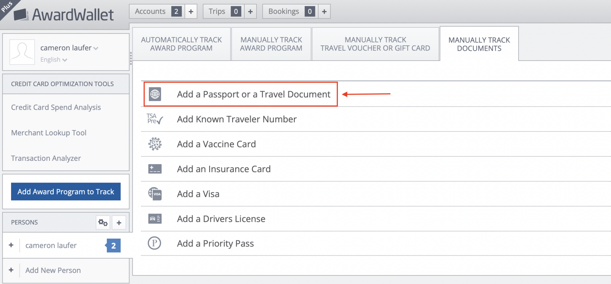 How to Track Your Passport Details Using AwardWallet