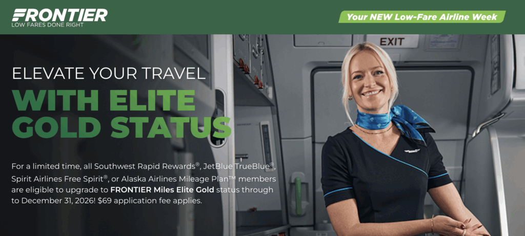 Buy Frontier Elite Gold Status for $69, Get Perks Through 2026