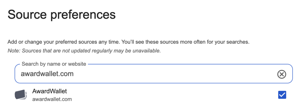 How and Why to Make AwardWallet a Preferred Source on Google