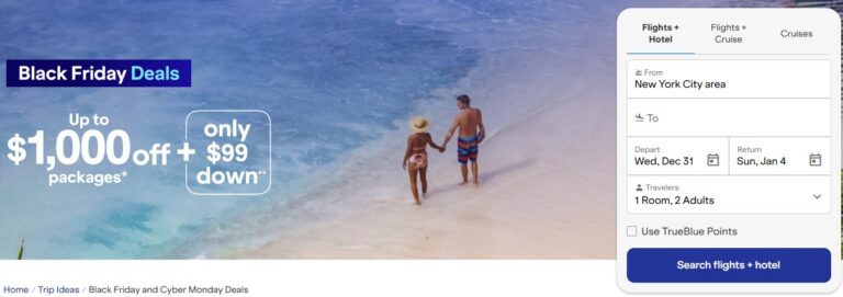 JetBlue Vacations Black Friday Promo Codes: Up to $1,000 Off