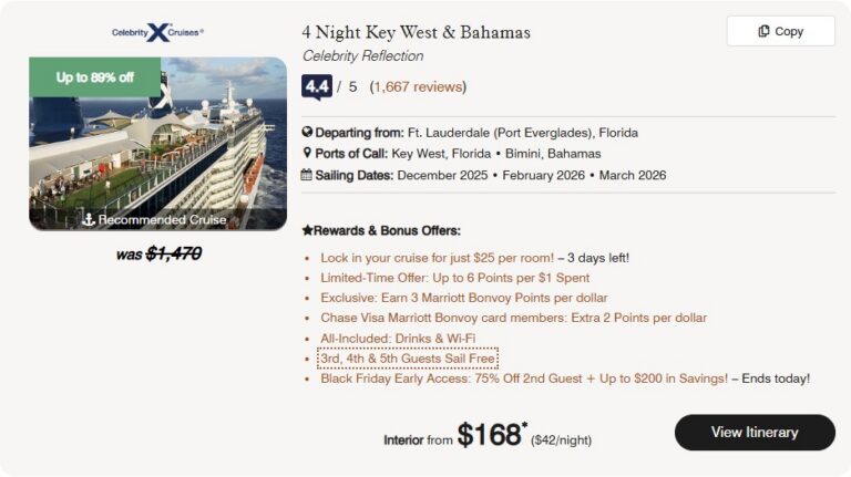 Marriott Cruise with Points Promotion: Earn up to 8X Points