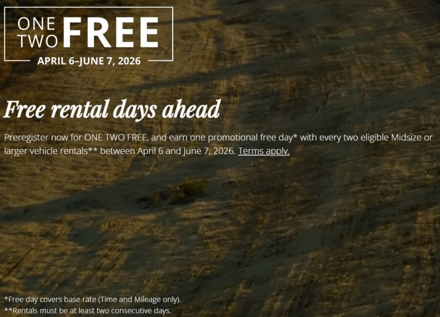 National Car Rental Promotion: Free Day for Every Two Rentals