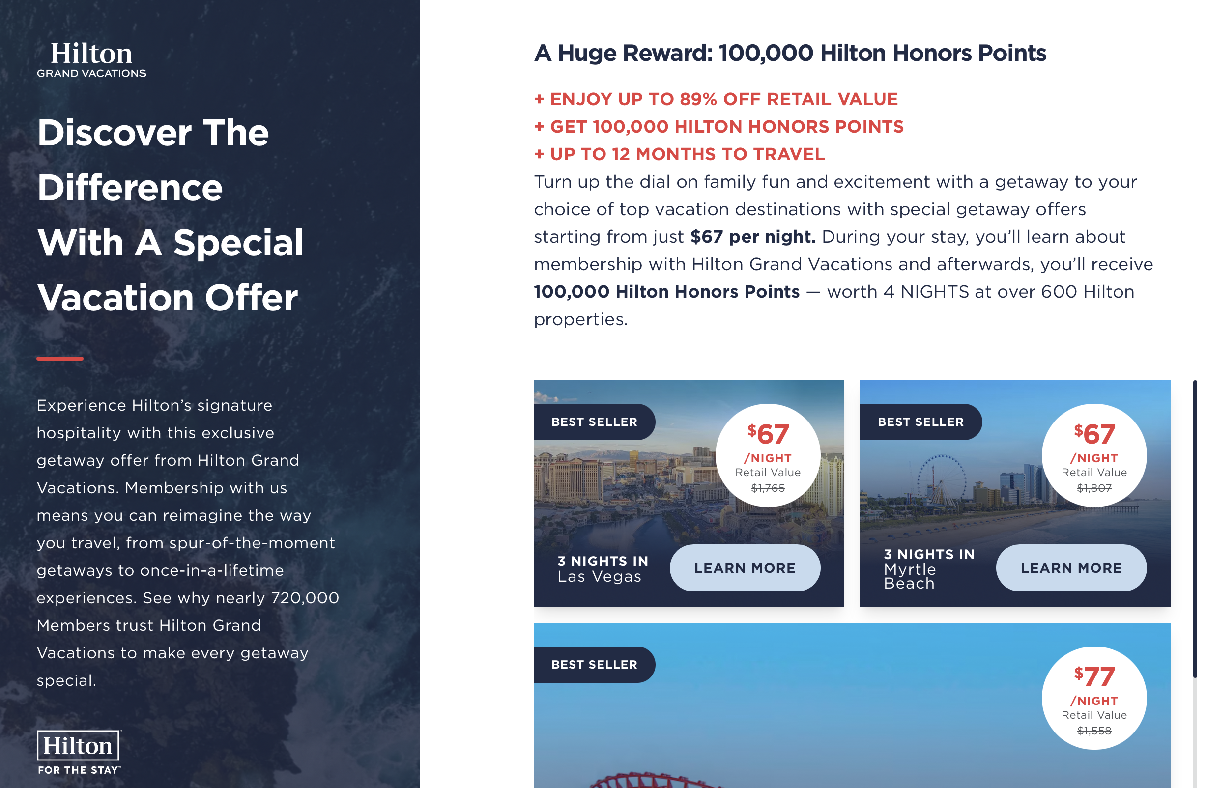 Hilton Grand Vacations Promos: Get 100k Points and a Cheap Stay